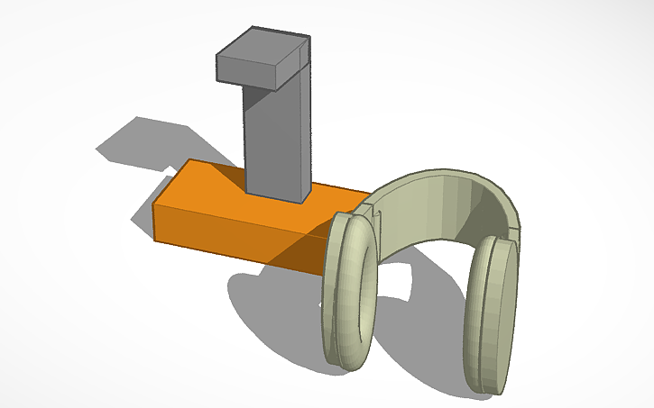3D design Headphone holder - Tinkercad
