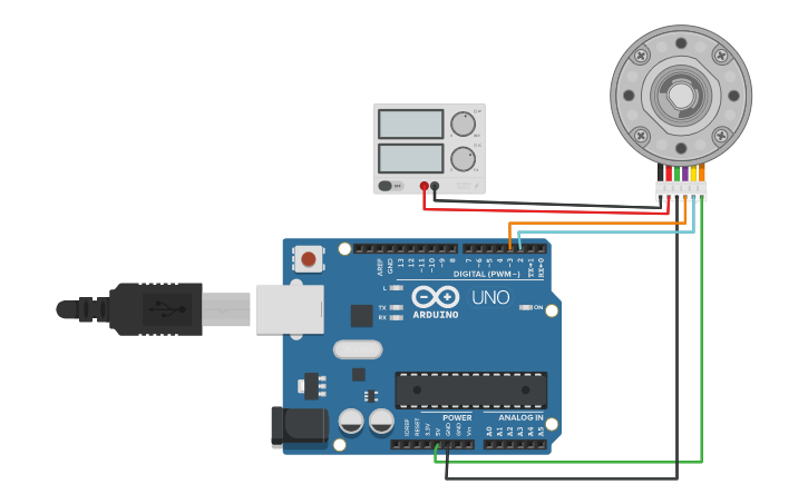 Circuit design DC motor - Tinkercad