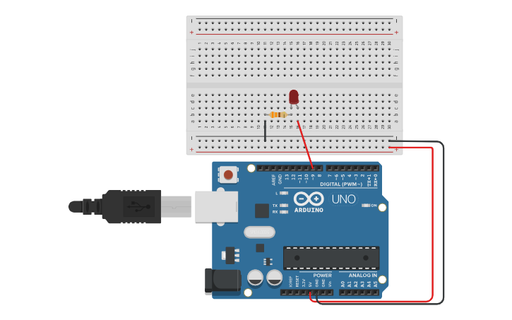 Circuit design AULA 2: PISCA-PISCA (projeto 1) - Tinkercad