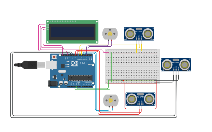 Circuit design Object-Avoid BOT - Tinkercad