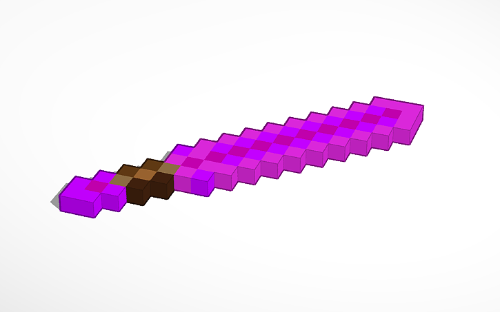 3D design Minecraft fairy sword | Tinkercad