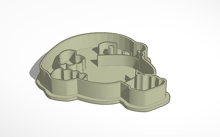 3D design ricky rain frog cookie cutter - Tinkercad