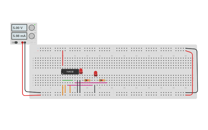 Circuit design 4 to 2 encoder - Tinkercad