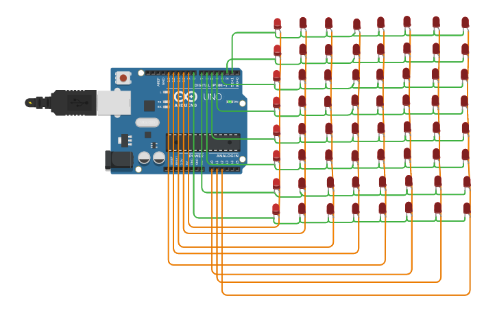 Circuit design Matriz LED 8 X 8 - Tinkercad