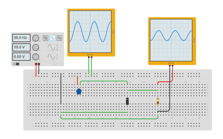 Circuit design Exp-11 Positive clampers circuit | Tinkercad Circuit design Exp-11 Positive clampers circuit | Tinkercad
