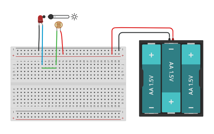 Circuit design LDR - Tinkercad