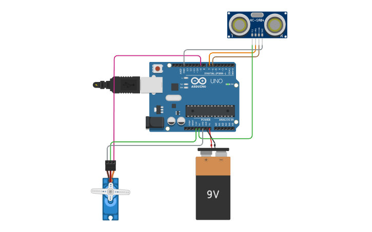 Circuit design Open/Close Lid - Tinkercad