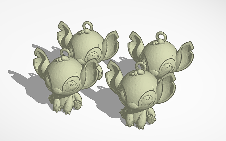 3D design stich chaveiro - Tinkercad