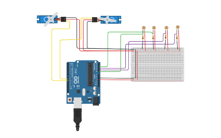 Circuit Design Dual Axis Tinkercad