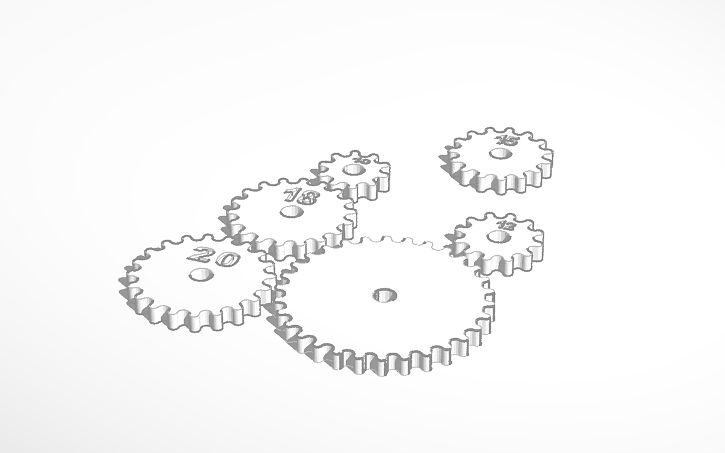 3D design Gear set - Tinkercad