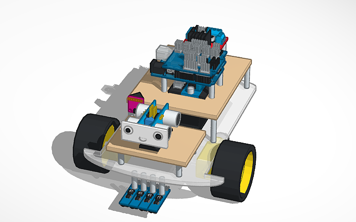3D design Semi-autonomous Robot - Tinkercad