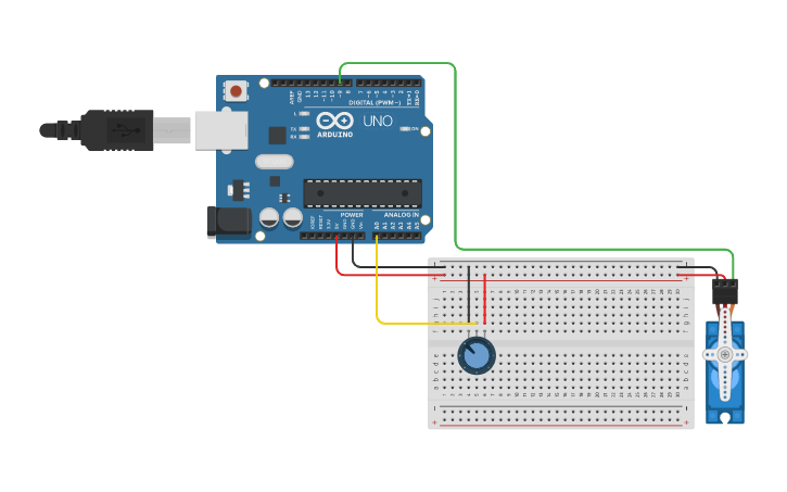 Circuit design Arduino_Breadboard_Servo_01 - Tinkercad