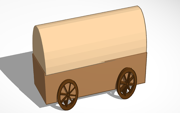 3D design covered wagon - Tinkercad