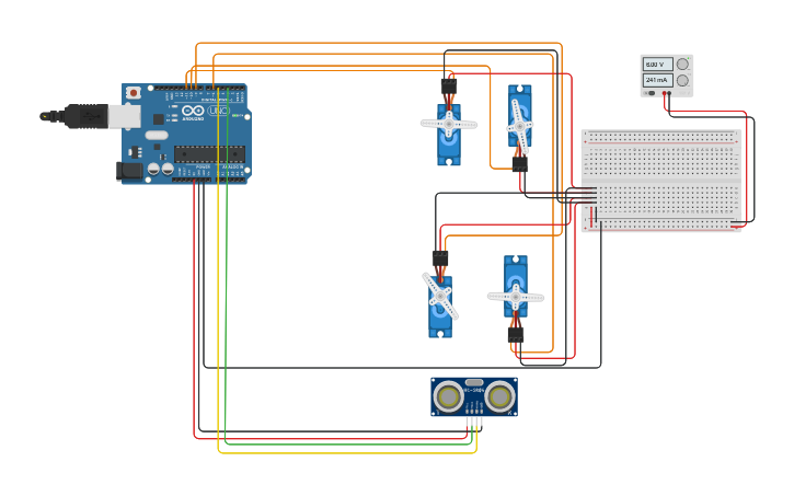 Circuit design Compliant Locomotive Motion 5-Body Linkage | Tinkercad