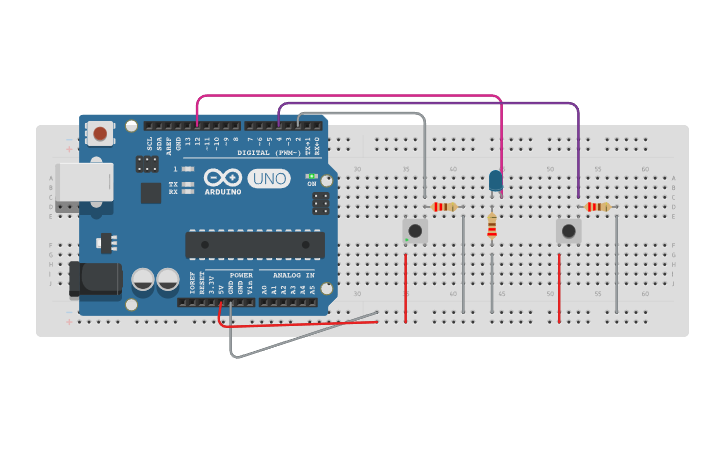 Circuit Design Encender Un Led Con Dos Botones Tinkercad