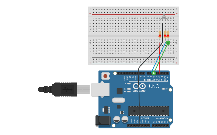 Circuit design 18b_Read ASCII String (use RGB led to indicator) - Tinkercad
