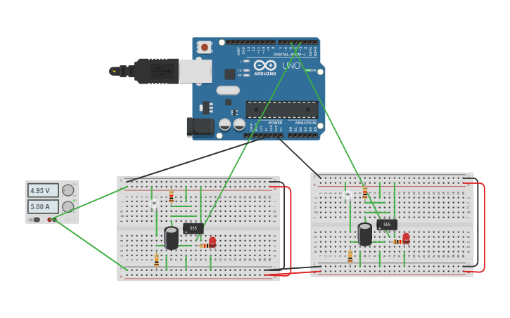 Circuit design 555 monostable ambient light sensor | Tinkercad