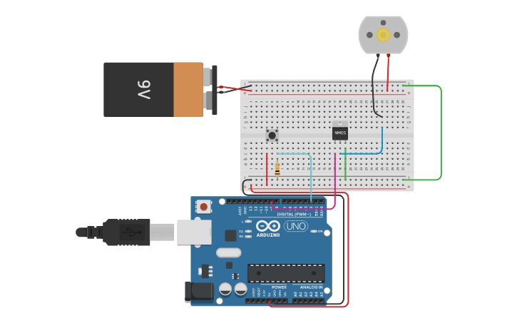 Circuit design Motor - Tinkercad