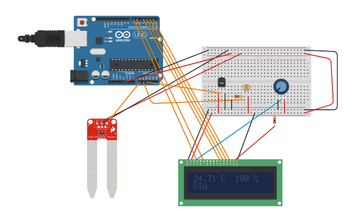 Circuit design Sistema de riego - Tinkercad