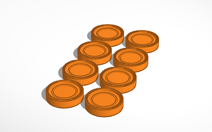 3D design Checkers pieces - Tinkercad
