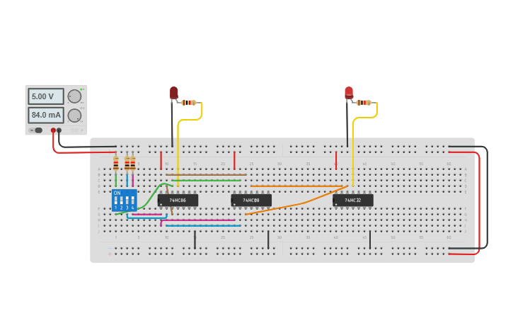 Circuit design Full Adder - Tinkercad