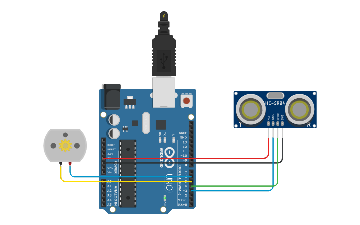 Circuit design Automatic Drawer - Tinkercad