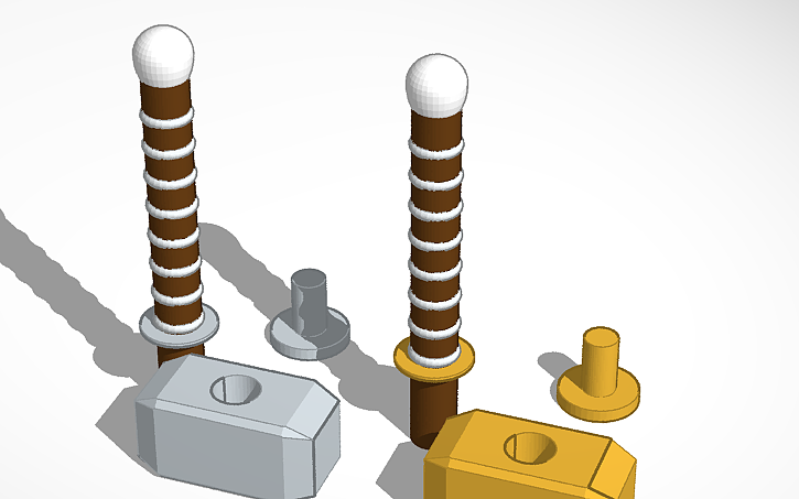 3D design Thor's Hammer Spinners | Tinkercad