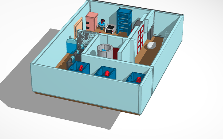 3D design player home interior - Tinkercad