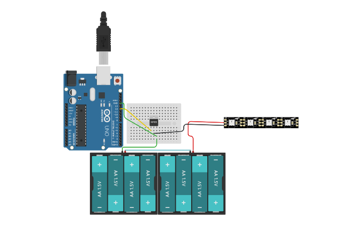 Circuit design LED Circuit w/ Small Breadboard | Tinkercad