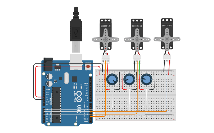 Circuit design arduino servo motor com potenciômetro - Tinkercad Circuit design arduino servo motor com potenciômetro - Tinkercad