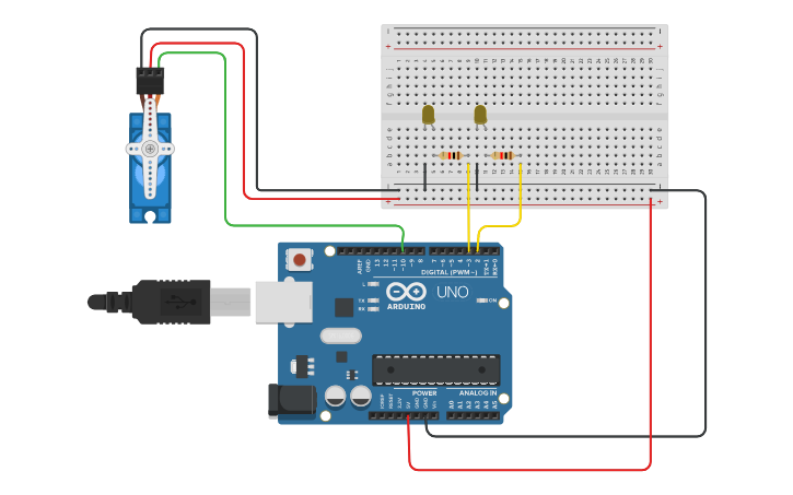 Circuit design Teste do Leds Bluetooth e Com Micro Servo - Tinkercad
