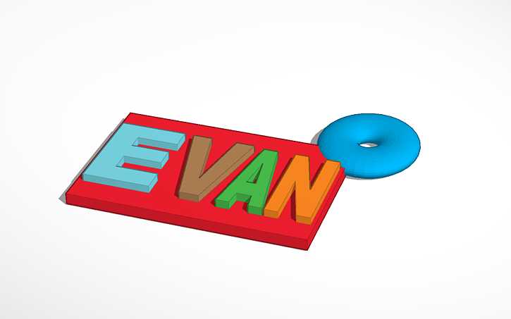 3D design Evan key chain | Tinkercad