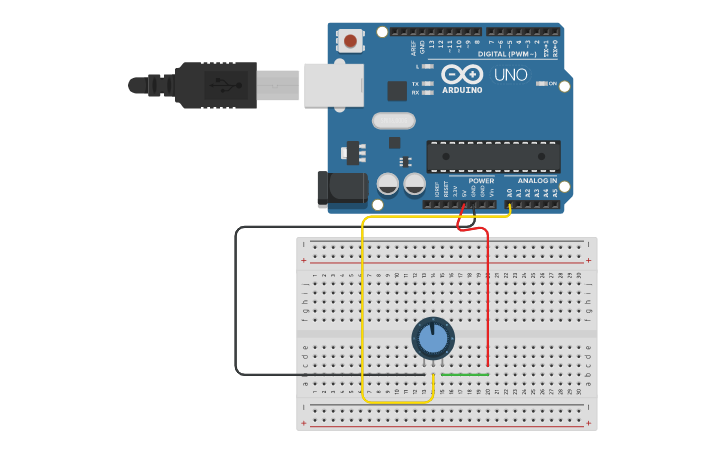 Circuit design Arduino use Potentiometer | Tinkercad