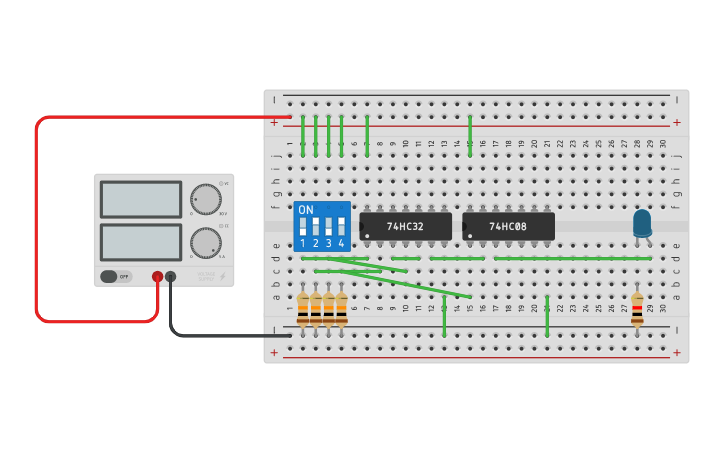 Circuit design Logic Gate 1 | Tinkercad