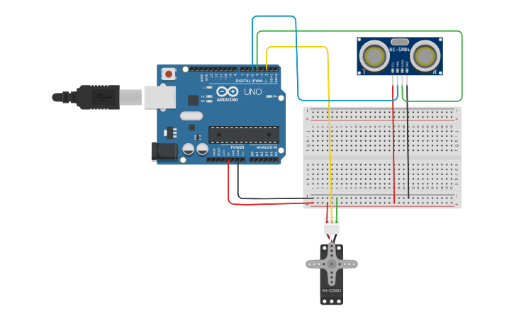 Circuit design Automatic Hand Sanitizer Dispenser - Tinkercad