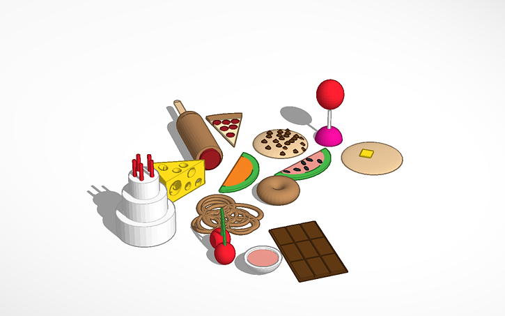 3D design Food Items - Tinkercad
