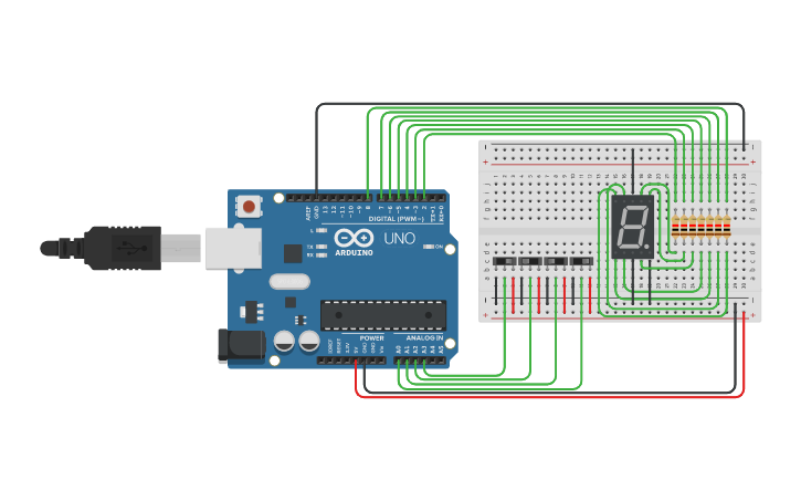 Circuit design Lab Activity 6 - Switch and Seven Segment | Tinkercad