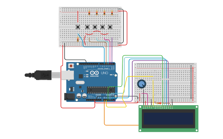 Circuit Design Atividade Lcd 16x2 Santiago Tinkercad