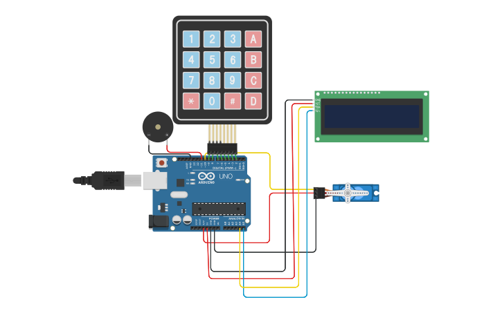 Circuit Design Password Door Lock Using Arduino Tinkercad 7806