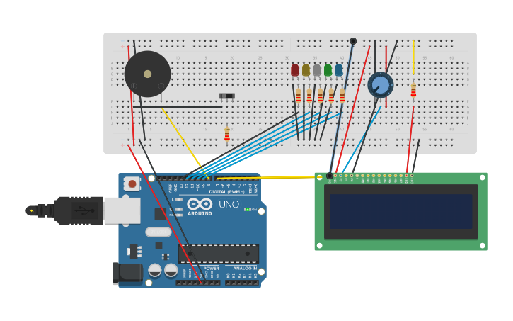 Circuit design Arduino Light Show and Song - Tinkercad