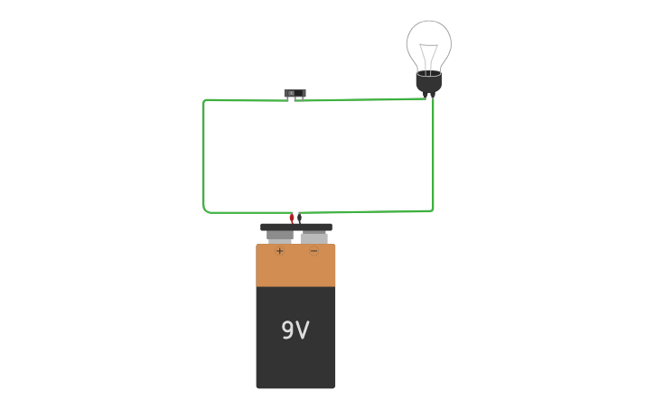 Circuit design ejercico 1,apagar y encender bombilla. | Tinkercad Circuit design ejercico 1,apagar y encender bombilla. | Tinkercad