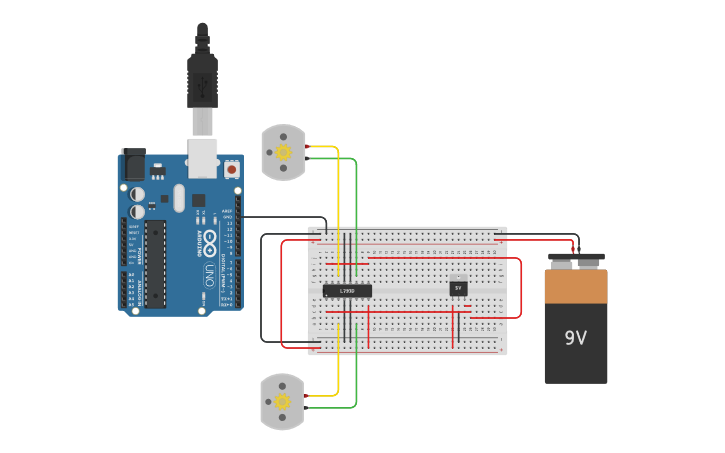 Circuit design Motor Driver | Tinkercad