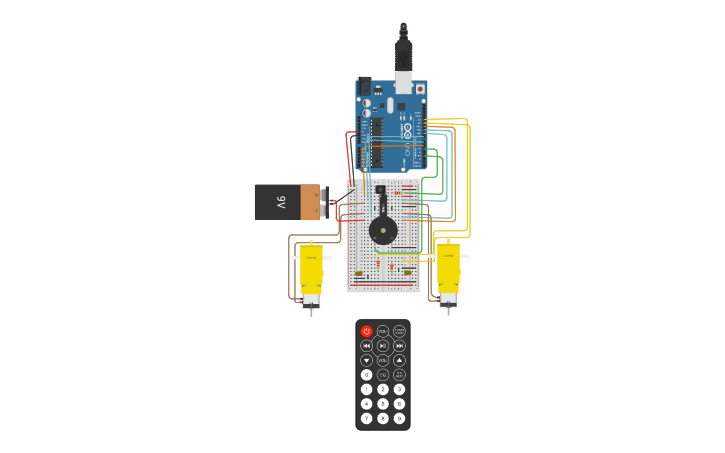 Circuit design DESAFIO 1 ROBOT MOVIL - Tinkercad