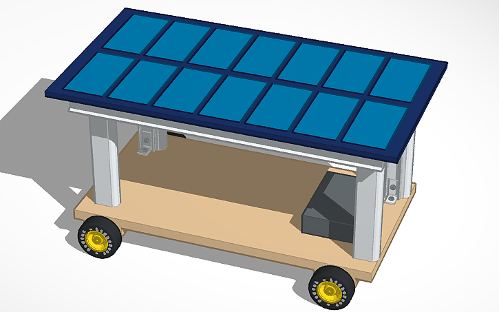 3D design Carrito con panel solar - Tinkercad