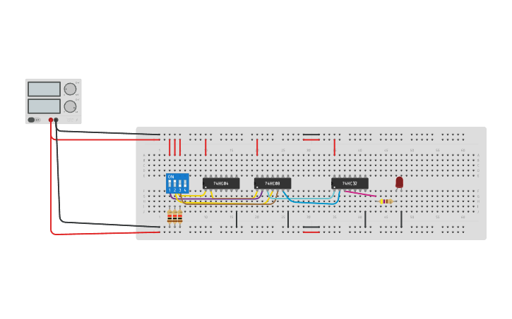 Circuit design Circuito 1 Lab 3 D.Digitales - Tinkercad