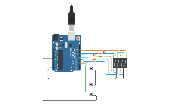 Circuit design Contador 2 digitos - Tinkercad