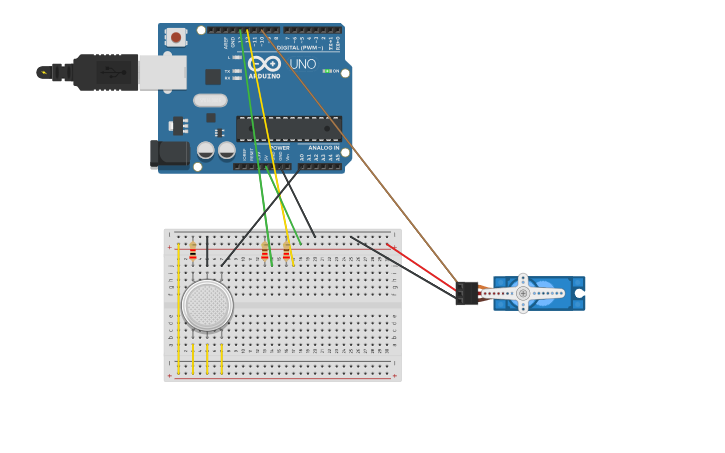 Circuit design BARRERA SENSOR CO2 CON TIEMPO - Tinkercad