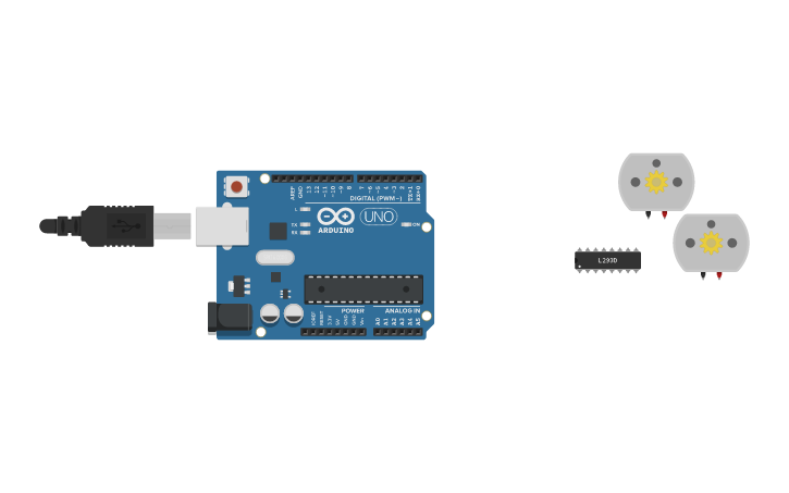 Circuit design L293D | Tinkercad