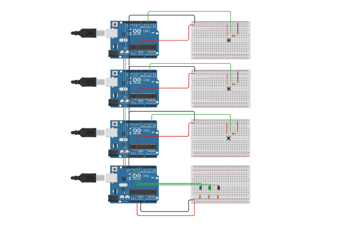Circuit design I2C led e pulsante | Tinkercad