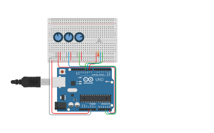 Circuit design RGB LED :) ''//.//'' - Tinkercad